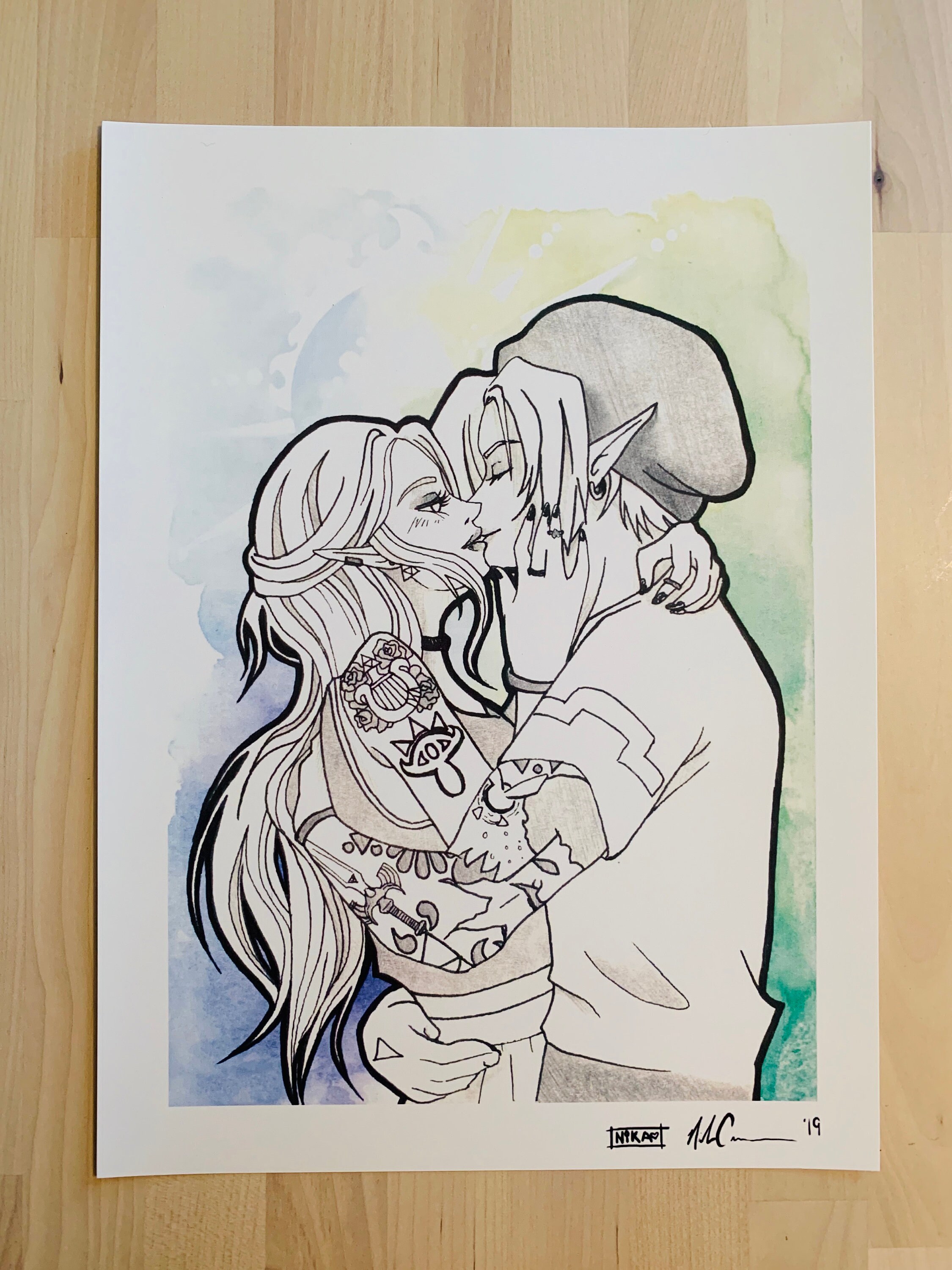 Modern Link and Zelda Art Print 8.5x11 - Etsy