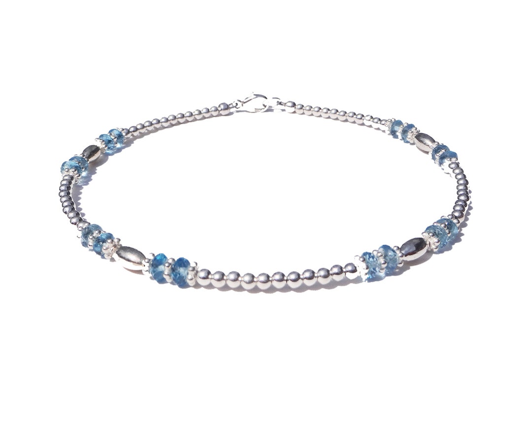 Topaz Anklet, November Birthstone Scorpio Zodiac Stone Jewelry Handmade ...
