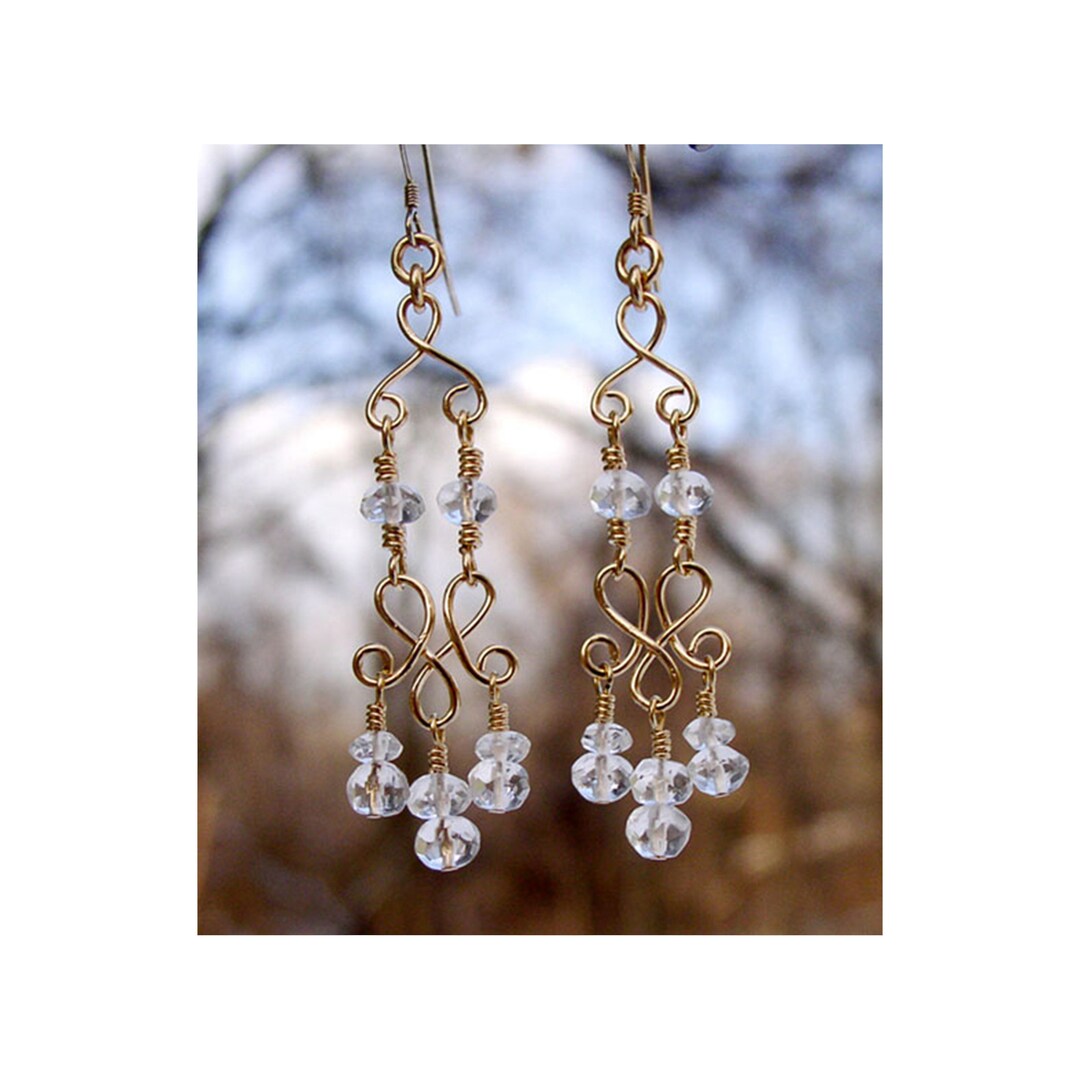 April Quartz Chandelier Earrings, Any Color Dramatic Statement Earrings ...