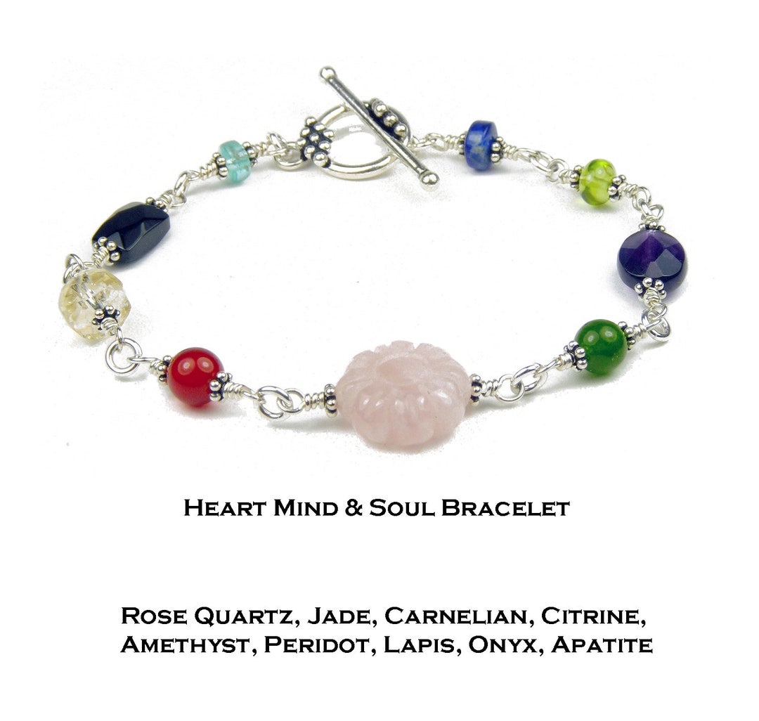 LOVE PEACE SERENITY Heart, Mind & Soul Sterling Wire Wrapped Crystal ...