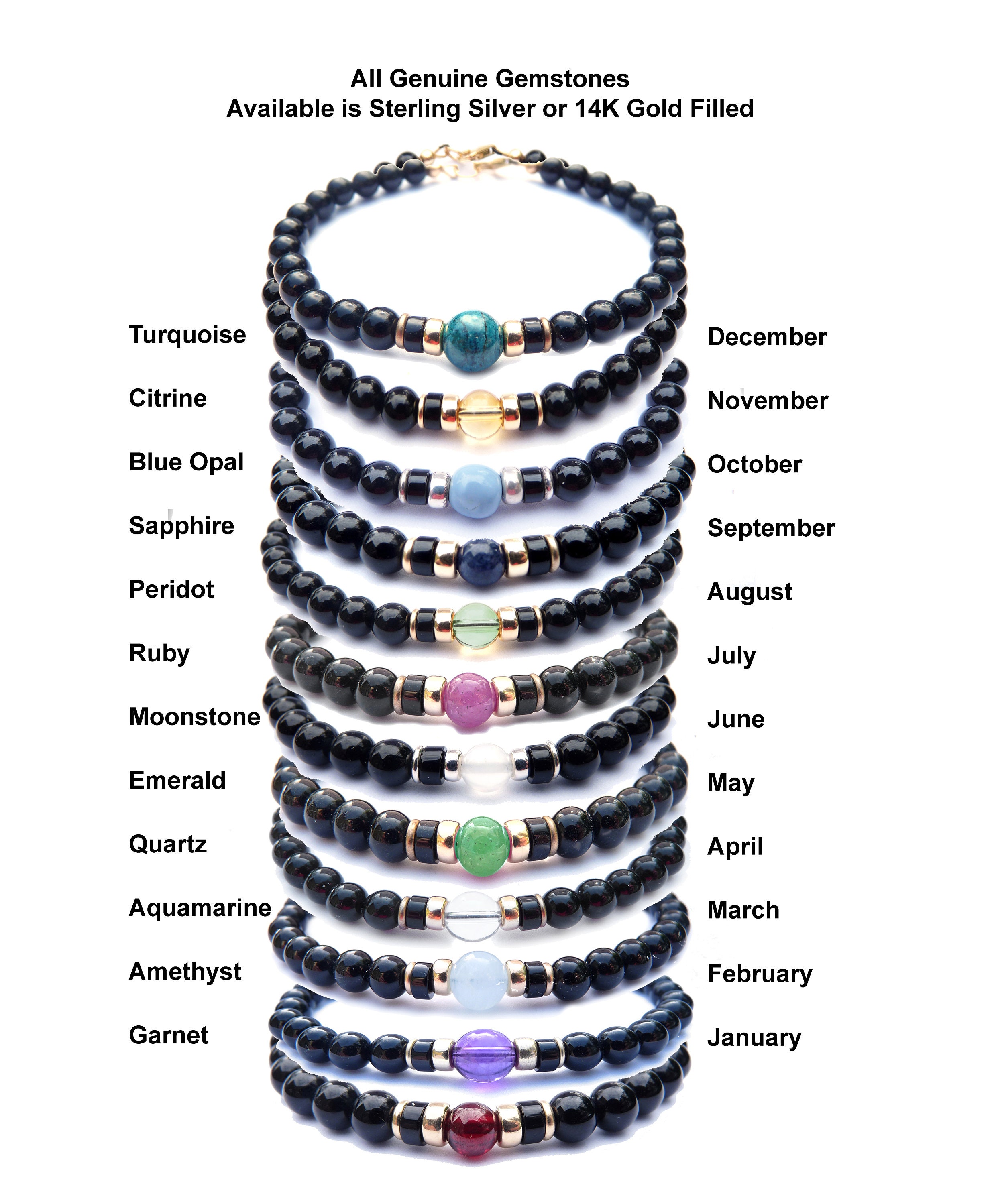 Mens His Hers Family Birthstone Bracelets Grade AA Gemstone Personalized Bracelet Father Son Gifts Etsy Canada