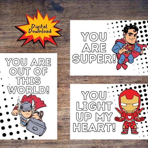 Superhero Cards - Etsy