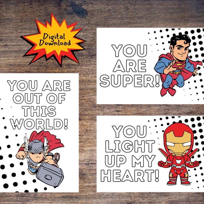 Superhero Cards - Etsy