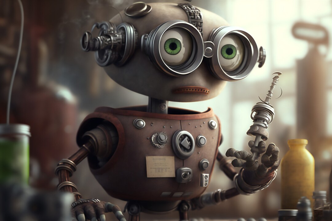 Professor Robot Downloadable Artwork 0116 High Quality Print - Etsy