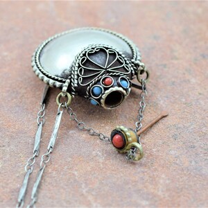 Silver Bottle Necklace, Antiqued Metal Container Holds Ash, Stones ...