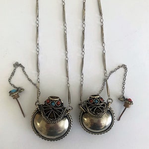 Silver Bottle Necklace, Antiqued Metal Container/jar/vial/jug Necklace ...