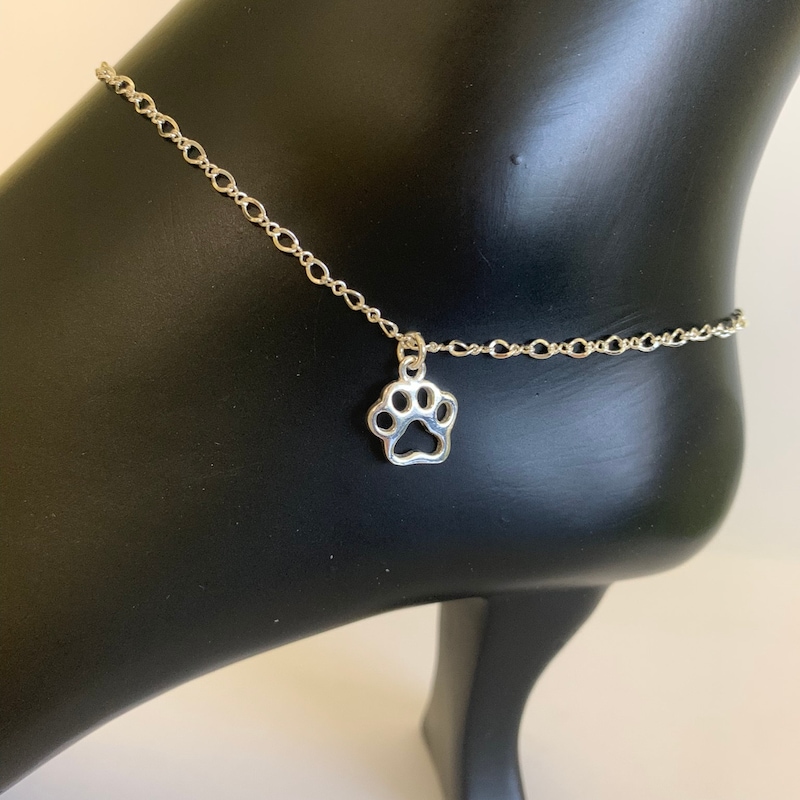 Paw Print Anklet - Etsy