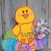 Easter chick door hanger easter door hanger spring door | Etsy
