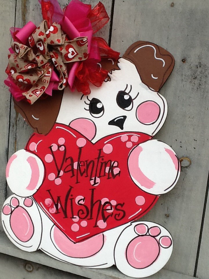 Valentines Sign Valentines Door Hanger Valentines Puppy | Etsy