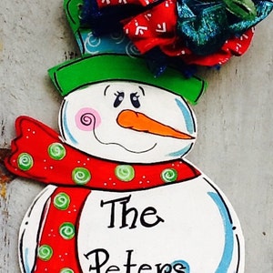 Frosty Door Hanger, Snowman Door Hanger, Snowman Sign, Snowman Door ...