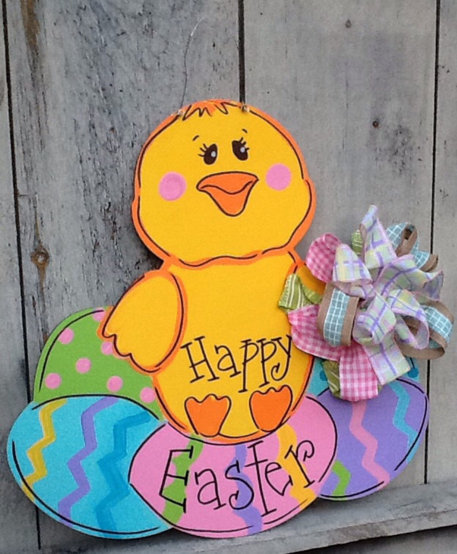 Easter Chick Door Hanger Easter Door Hanger Spring Door - Etsy