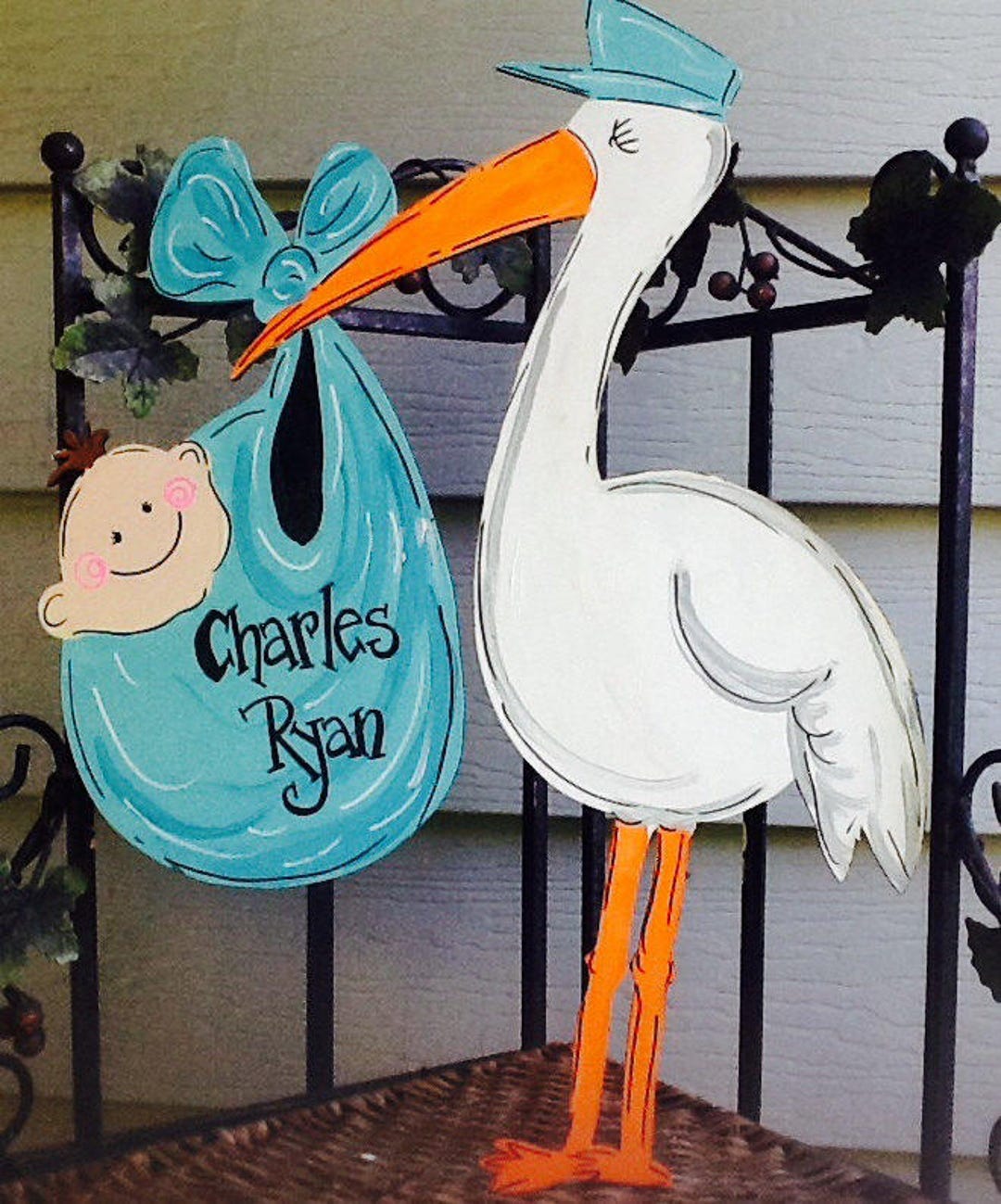 Baby Announcement Sign, Stork Sign, Stork Announcement Sign, Newborn ...