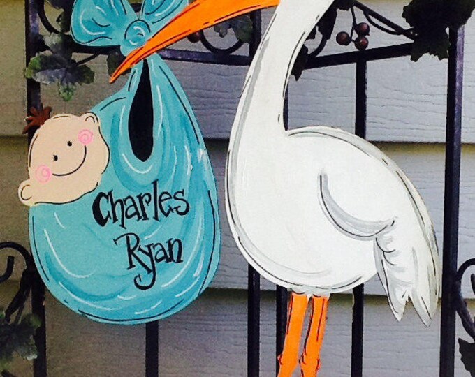 Baby Announcement Sign Stork Sign Stork Announcement Sign - Etsy