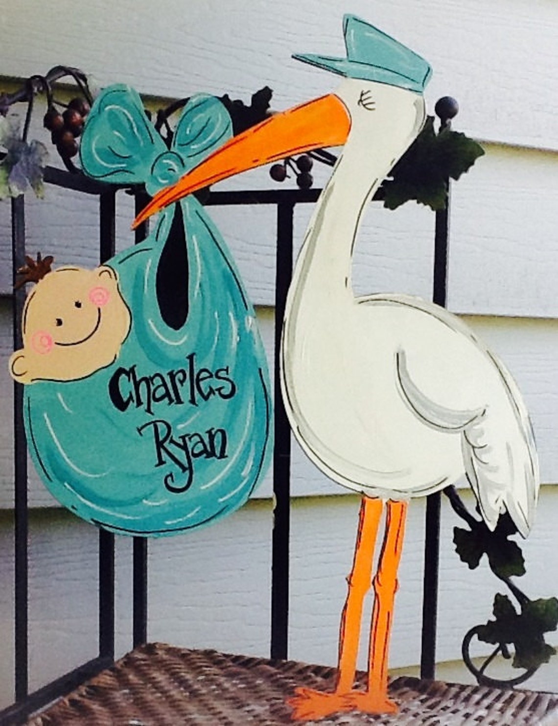 Baby Announcement Sign Stork Sign Stork Announcement Sign - Etsy
