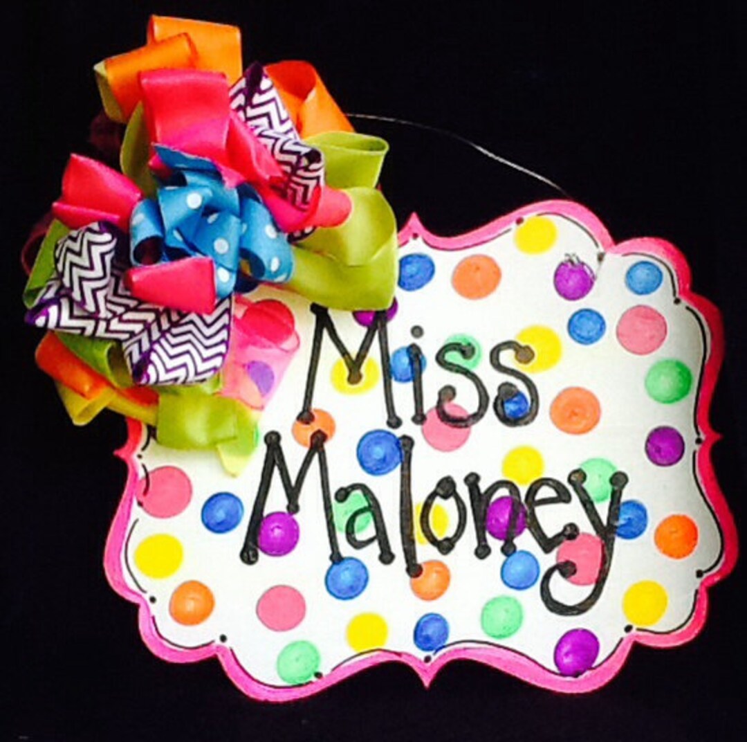 Teacher Door Hanger Chevron Sign Chevron Teacher Sign - Etsy