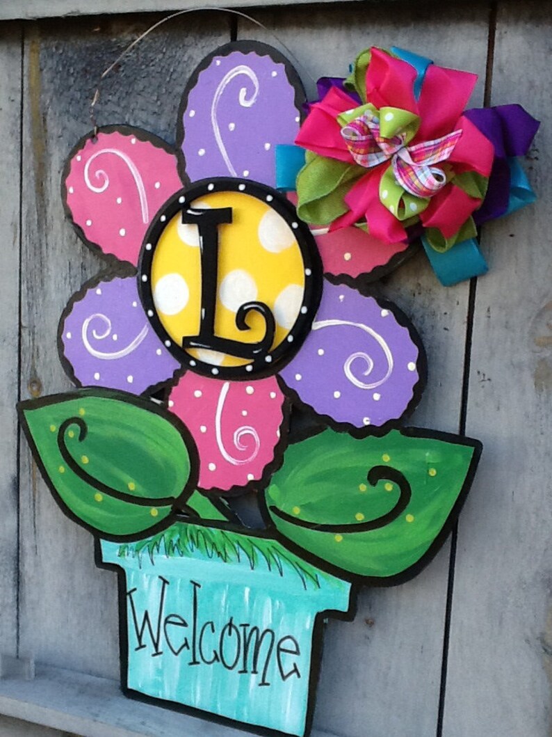 Flower Door Hanger Summer Door Hanger Spring Door Hanger - Etsy