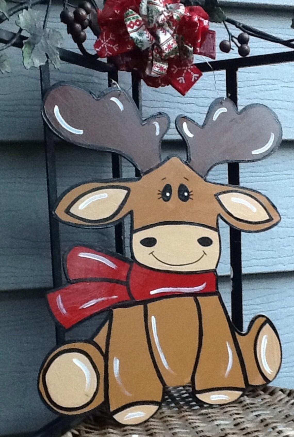 Moose Door Hanger Moose Door Sign Christmas Moose Sign - Etsy
