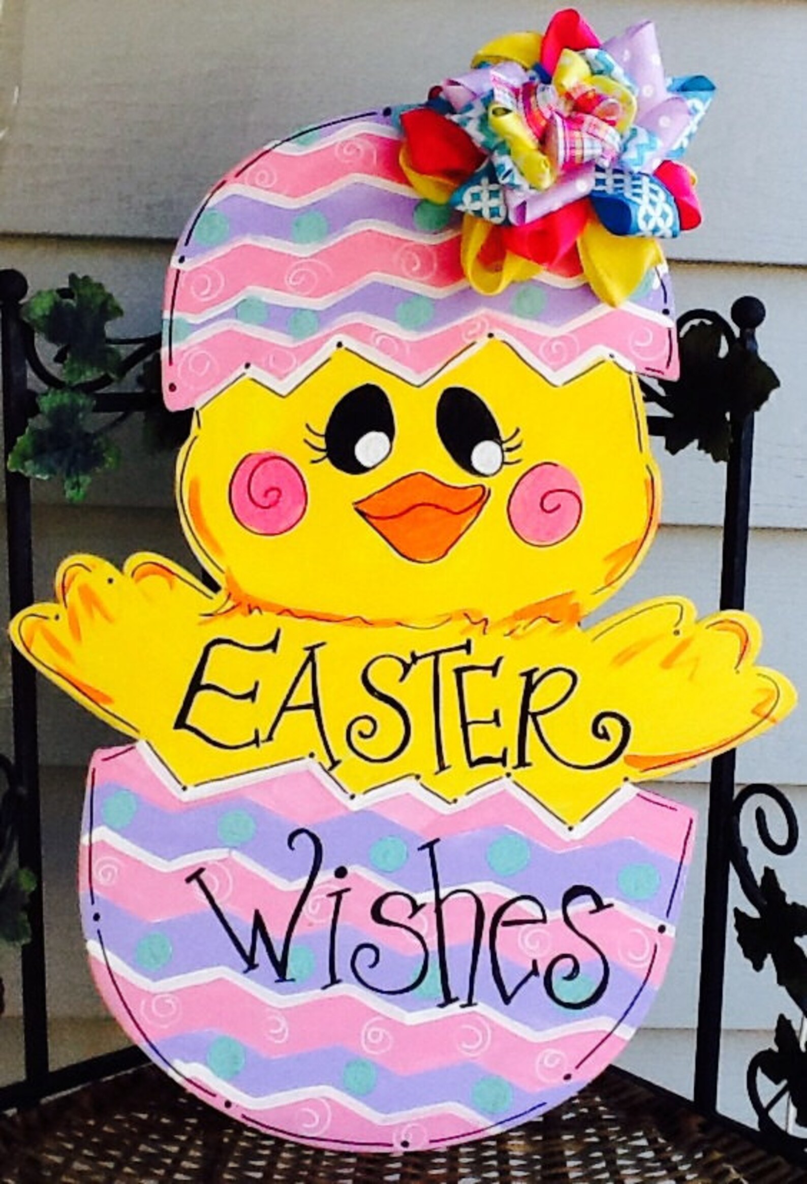 Easter Chick Door Hanger Easter Door Hanger Spring Door - Etsy