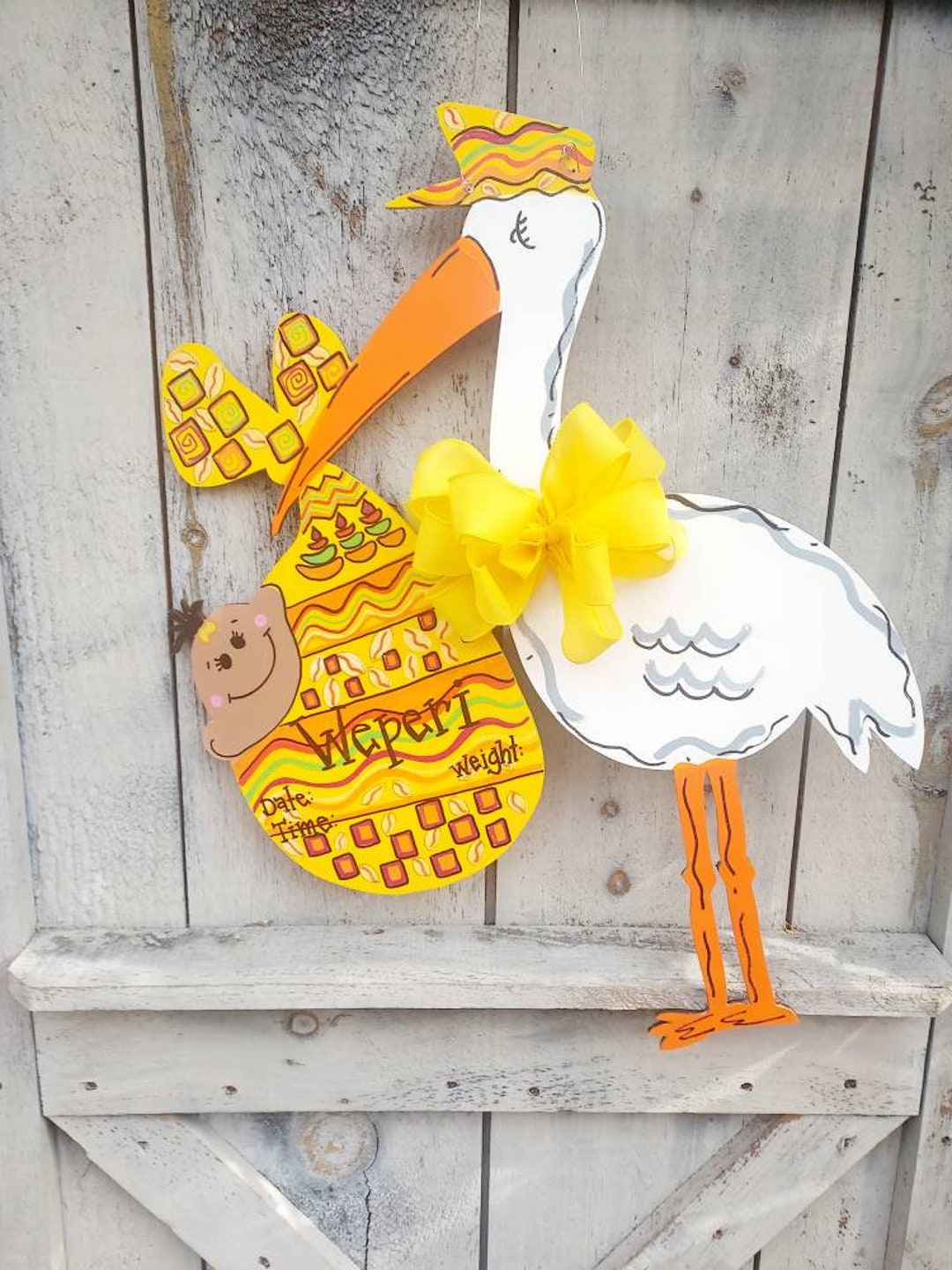 Baby Announcement Sign, Stork Sign, Stork Announcement Sign, Newborn ...