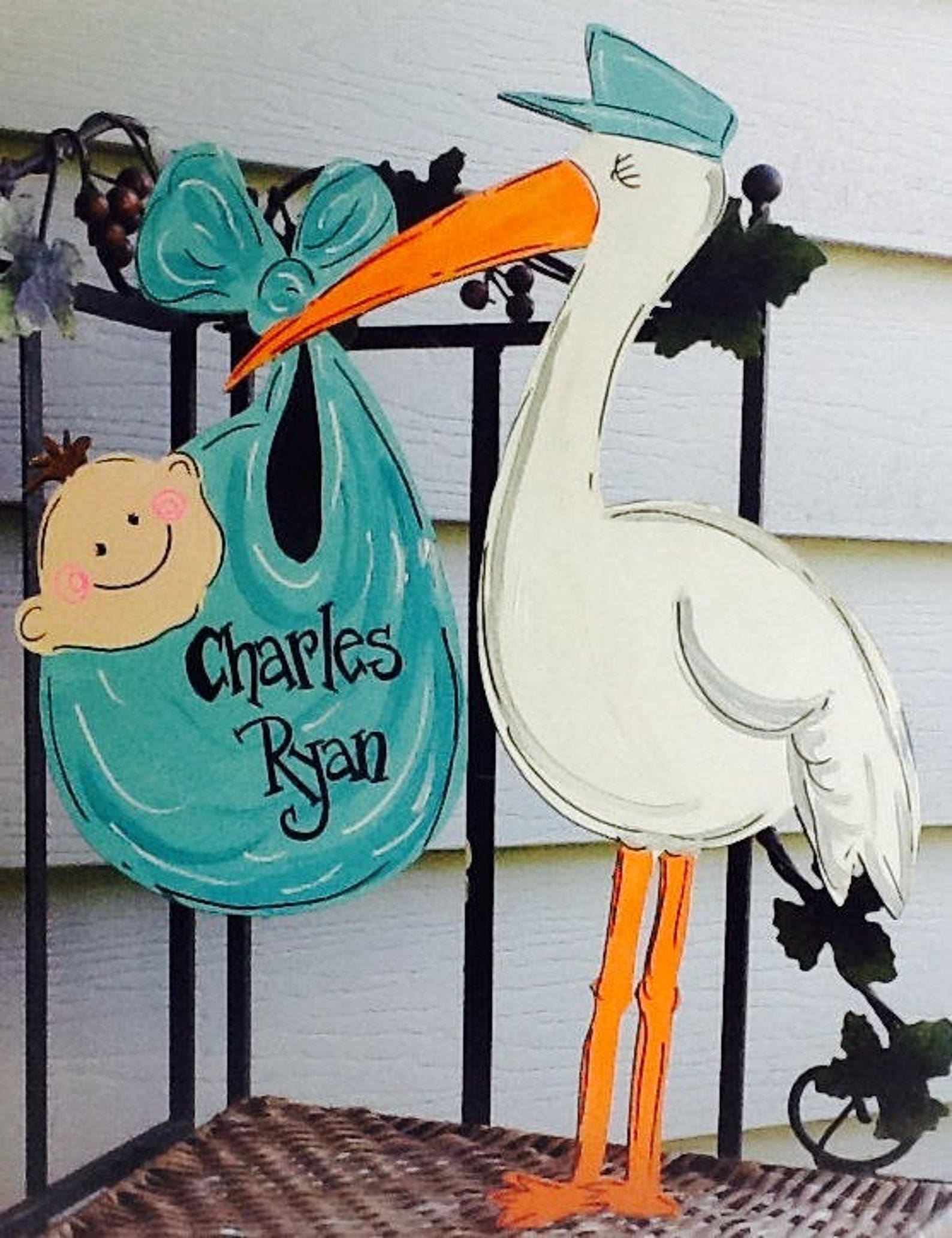 Baby Announcement Sign Stork Sign Stork Announcement Sign - Etsy