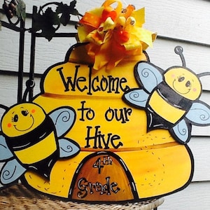 Teacher Sign, Teacher Door Sign, School Sign,bee Door Sign, , Bee Door ...