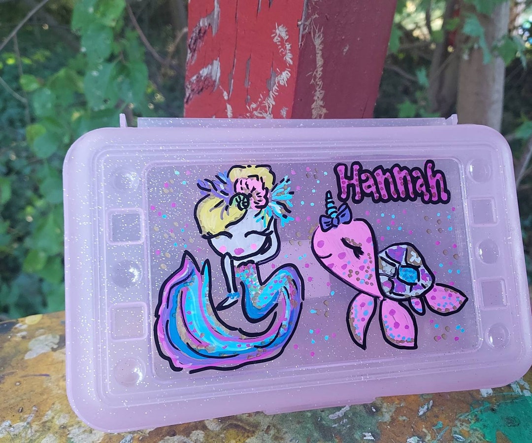 Personalized Pencil Box, Girl Pencil Box, School Supply Box, Girls Art ...