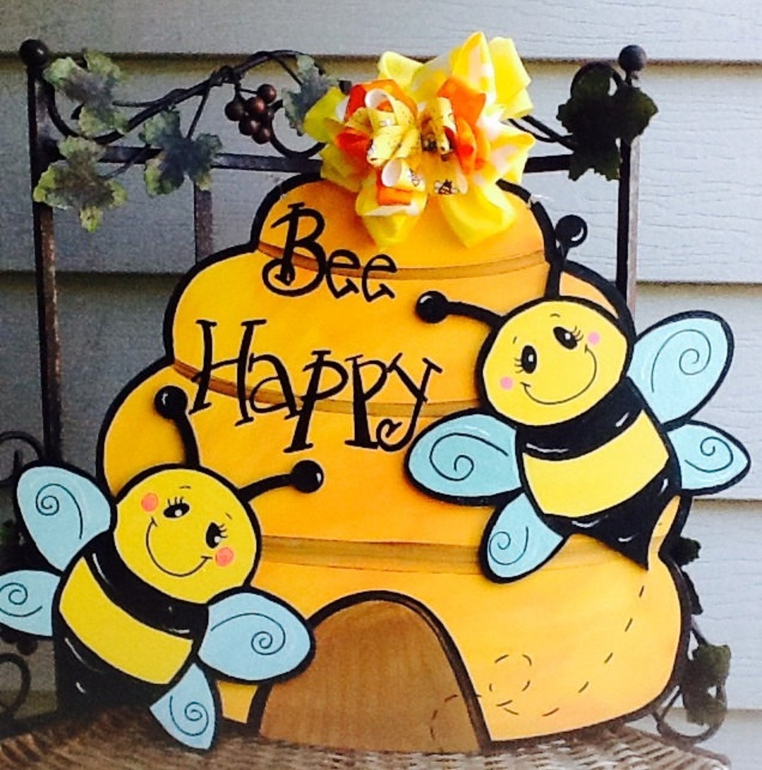 Bee Door Sign, Bumble Bee Door Sign, Beehive Door Sign, Bee Door Hanger ...