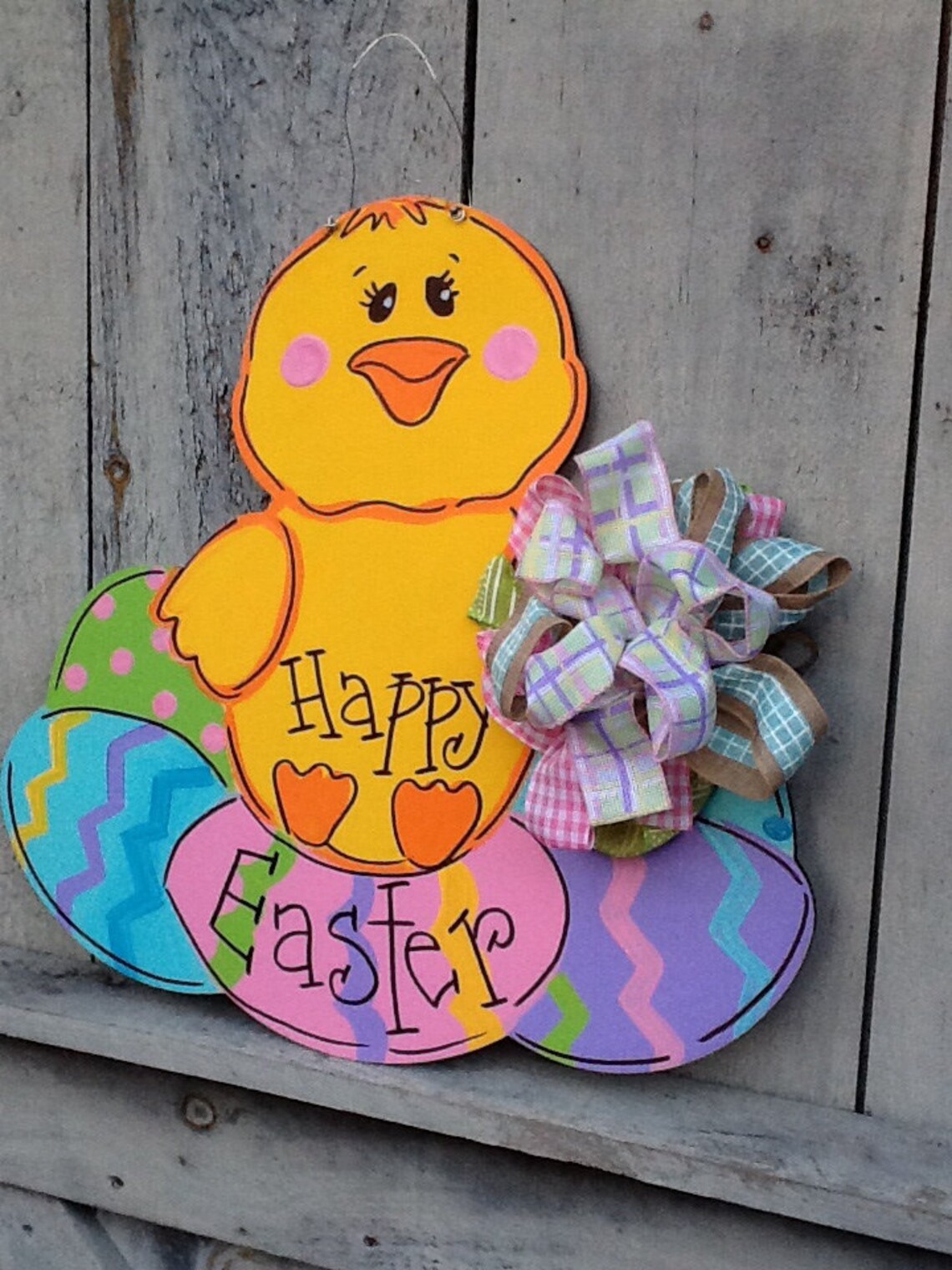 Easter Chick Door Hanger Easter Door Hanger Spring Door - Etsy