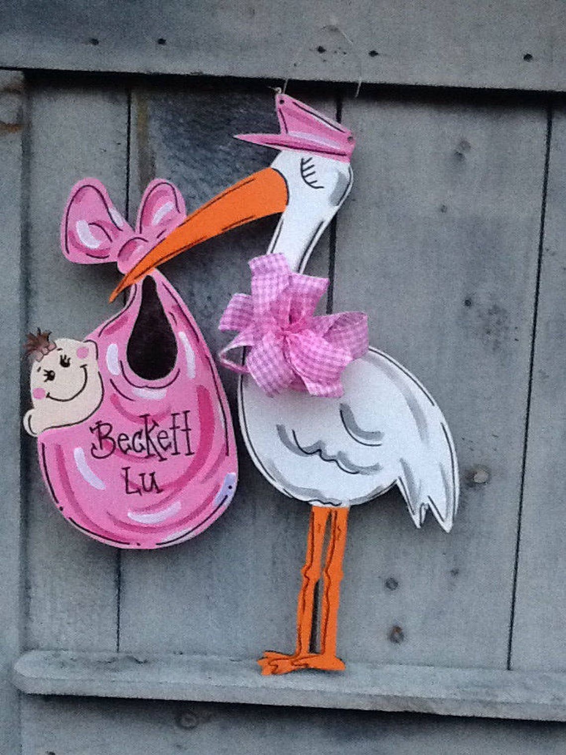 Baby Announcement Sign Stork Sign Stork Announcement Sign | Etsy