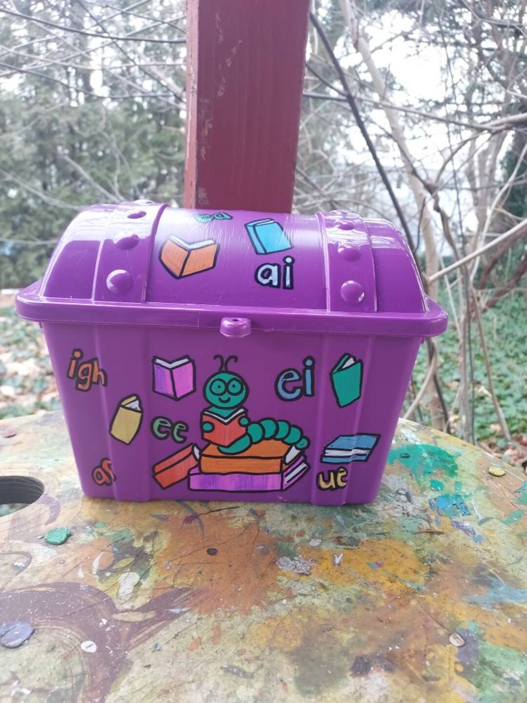 Reward Box, Treasure Chest, School Reward Box, Bookworm Box, Teacher ...