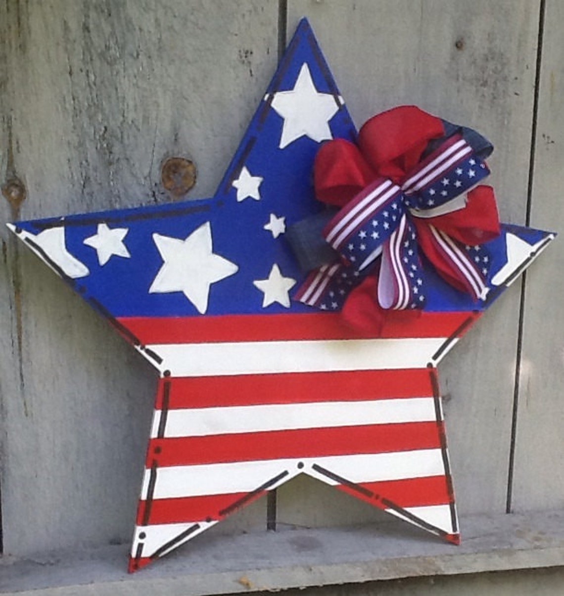 Patriotic Door Sign Patriotic Door Hanger Star Door Hanger | Etsy