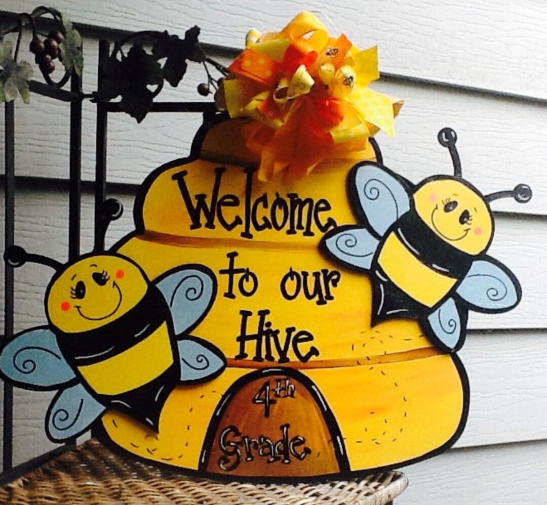 Teacher Sign, Teacher Door Sign, School Sign,bee Door Sign, , Bee Door ...