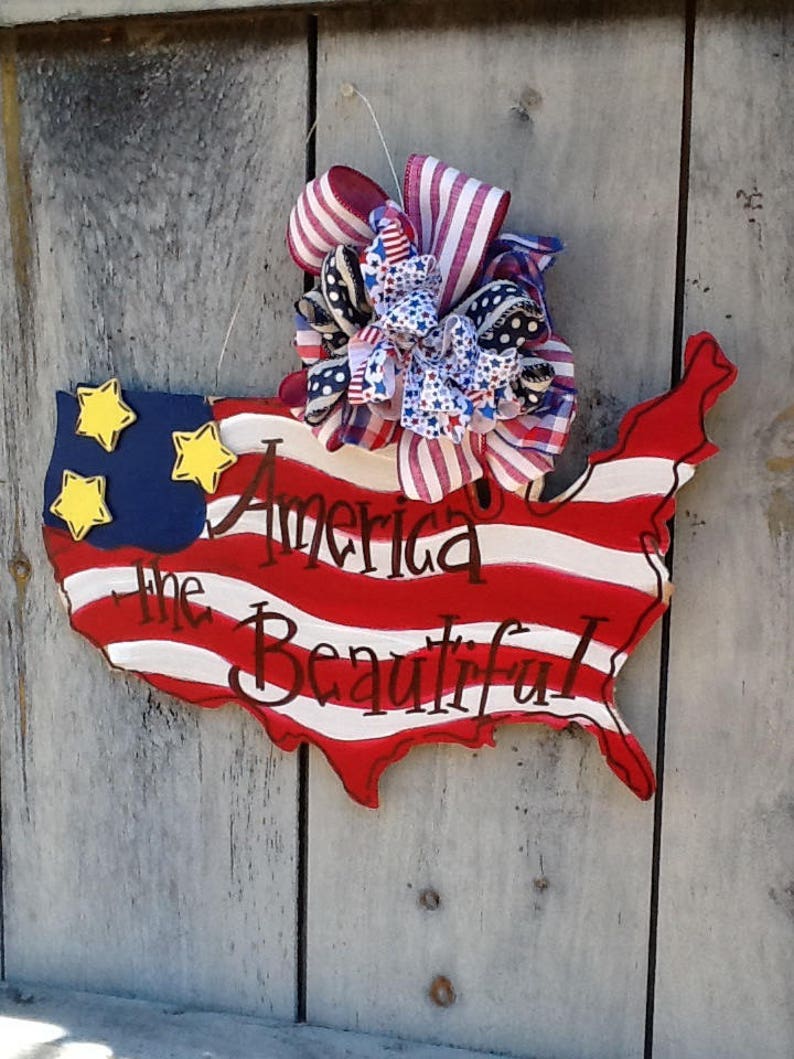 Patriotic Door Sign Patriotic Door Hanger 4th of July Sign - Etsy