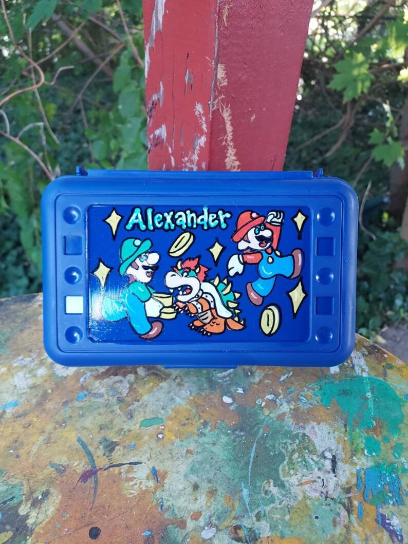 Mario Bros Art Box Mario Bros Pencil Box Luigi Pencil Box - Etsy