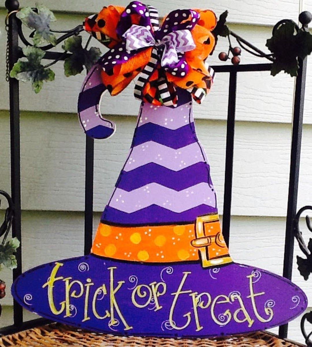 Witches Hat Door Sign, Witches Hat Door Hanger, Halloween Door Sign ...