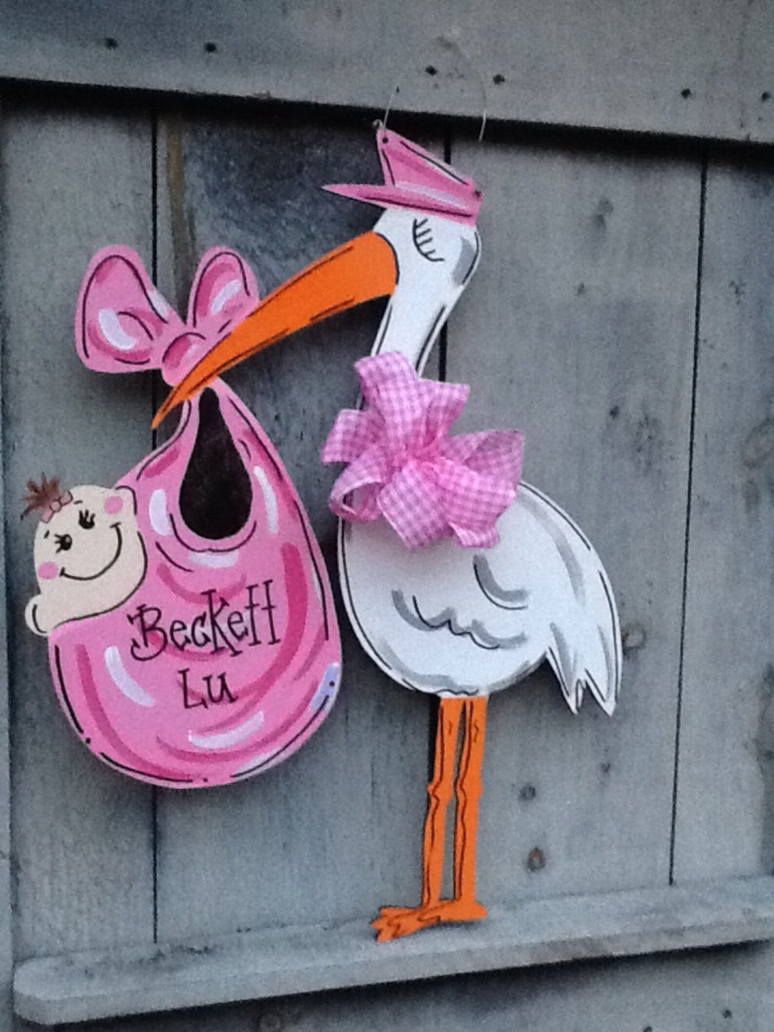 Baby Announcement Sign Stork Sign Stork Announcement Sign | Etsy