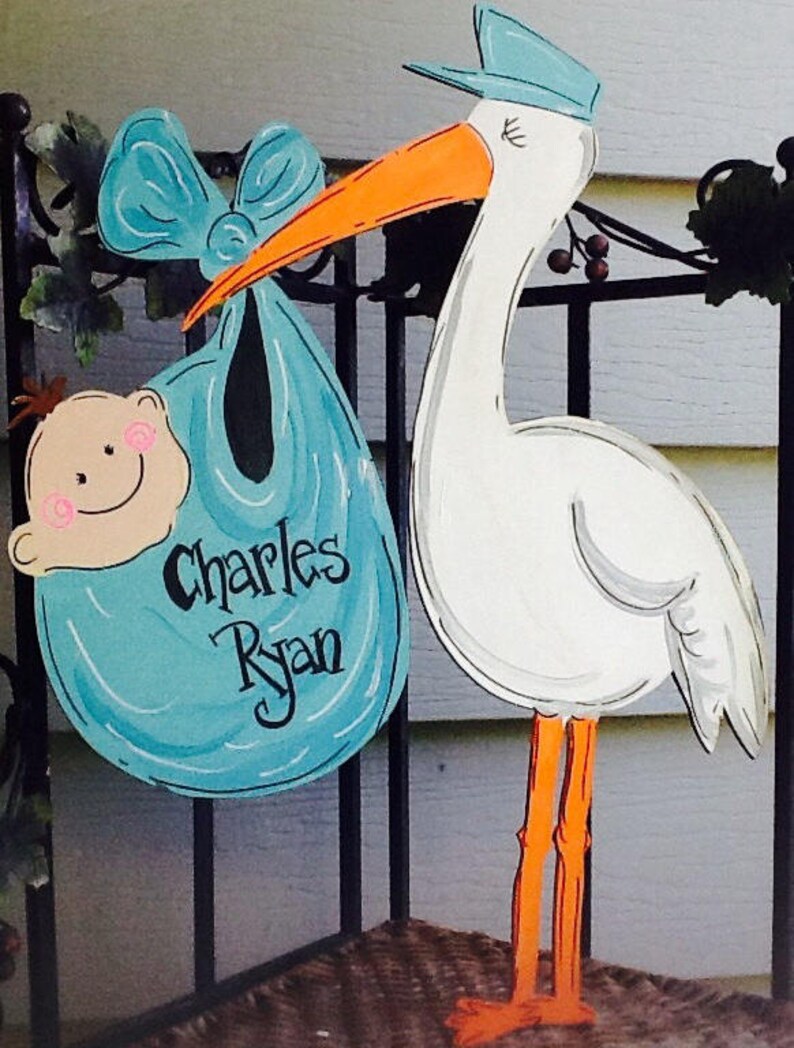 Baby Announcement Sign Stork Sign Stork Announcement Sign - Etsy