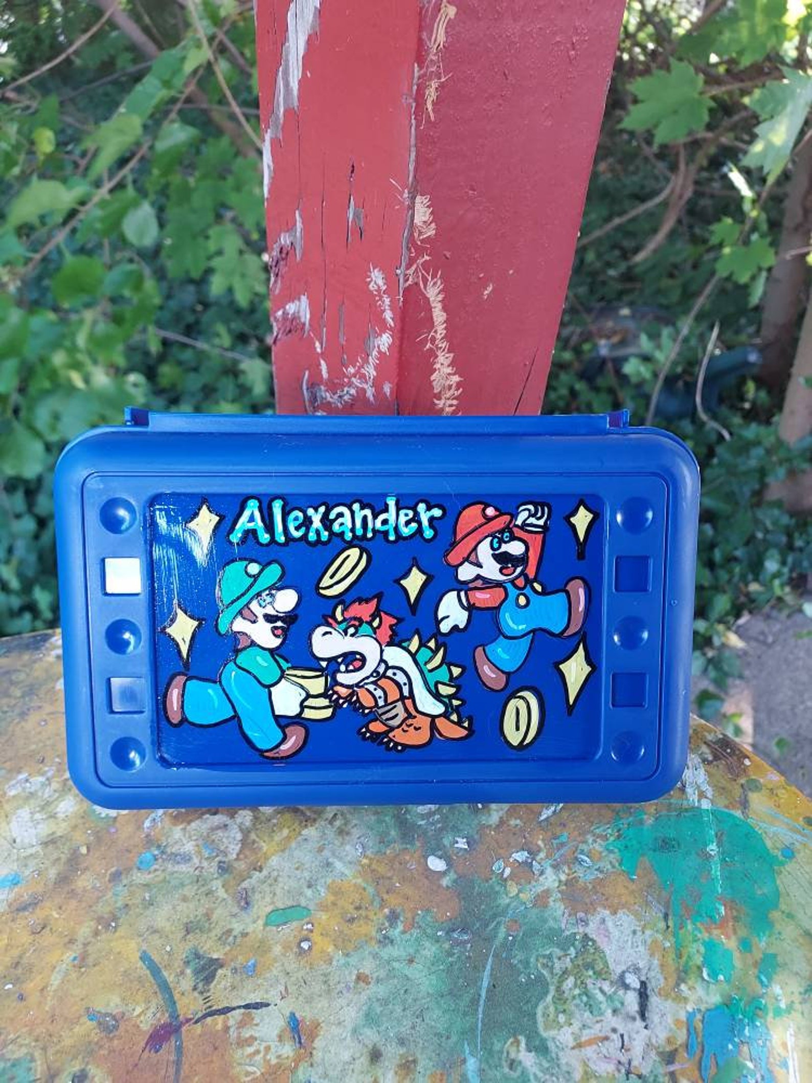 Mario Bros Art Box Mario Bros Pencil Box Luigi Pencil Box - Etsy