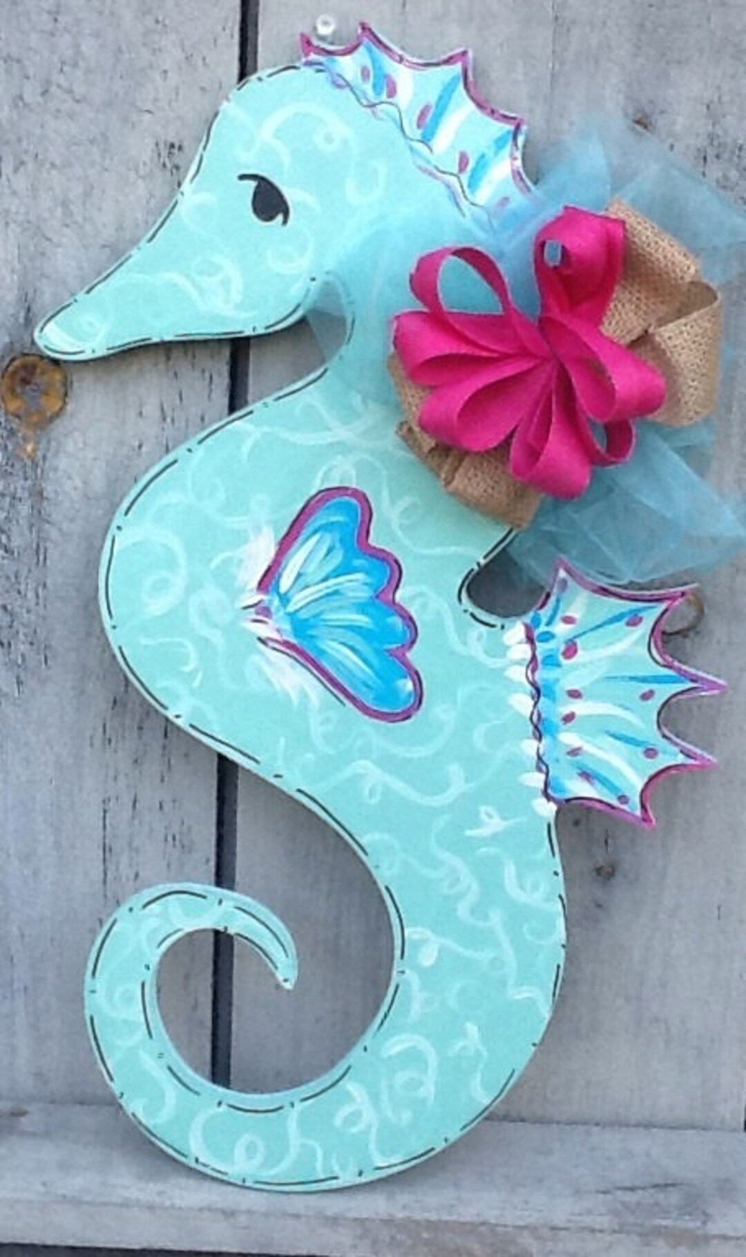 Seahorse Door Hanger, Seahorse Door Sign, Seahorse Sign, Summer Door ...