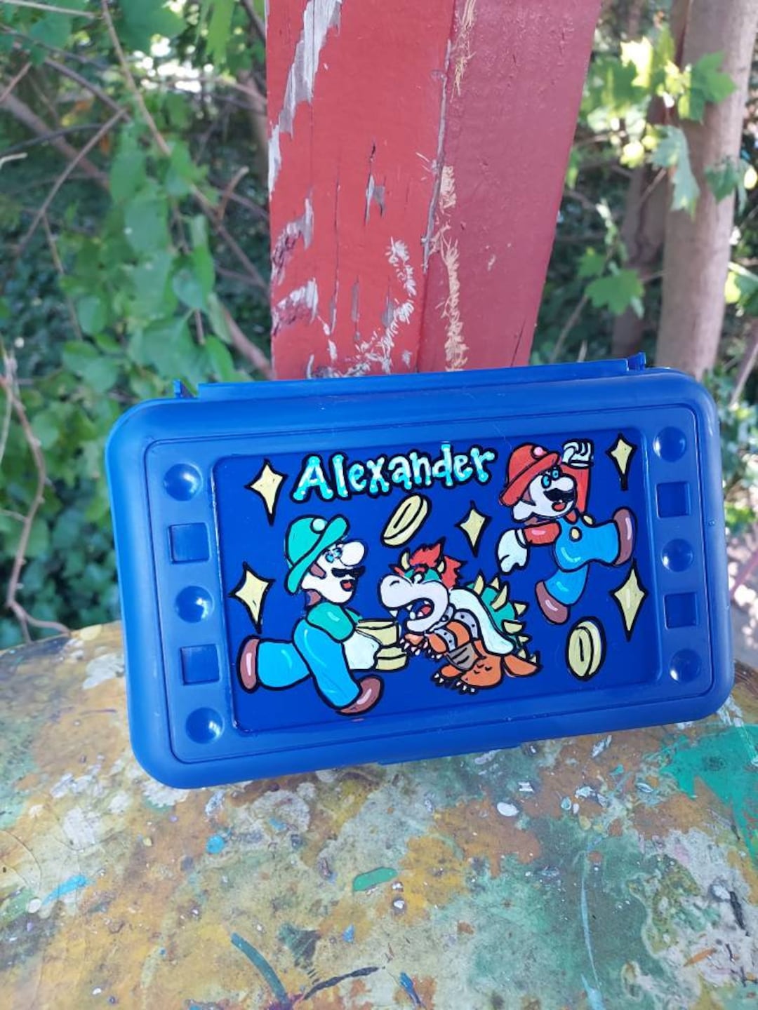 Mario Bros Art Box, Mario Bros Pencil Box, Luigi Pencil Box, Super ...