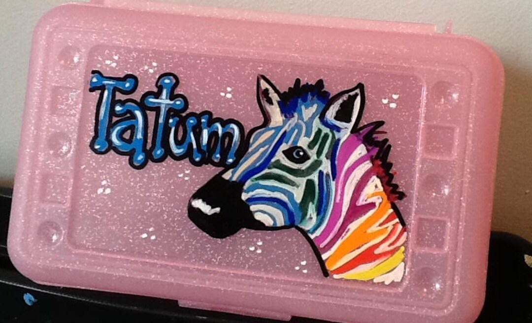 Zebra Pencil Box, Zebra Art Box, Zebra Crayon Box, School Art Box ...