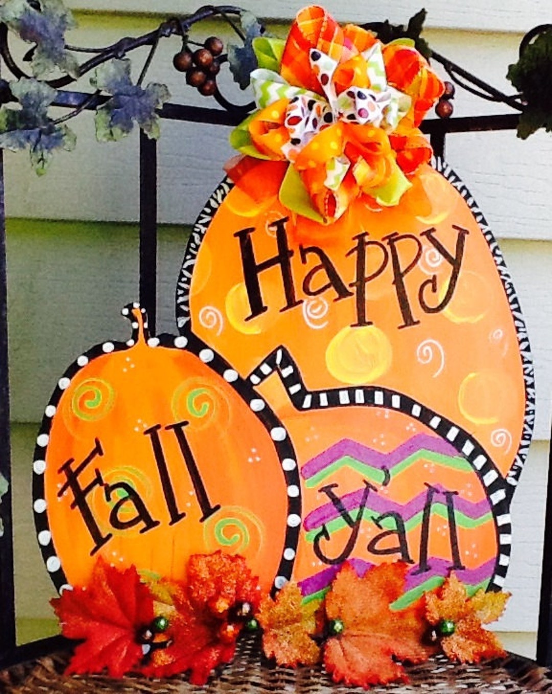 Happy Fall Y'all Sign, Happy Fall Sign, Fall Door Sign, Pumpkin Door ...