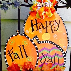 Happy Fall Y'all Sign, Happy Fall Sign, Fall Door Sign, Pumpkin Door ...