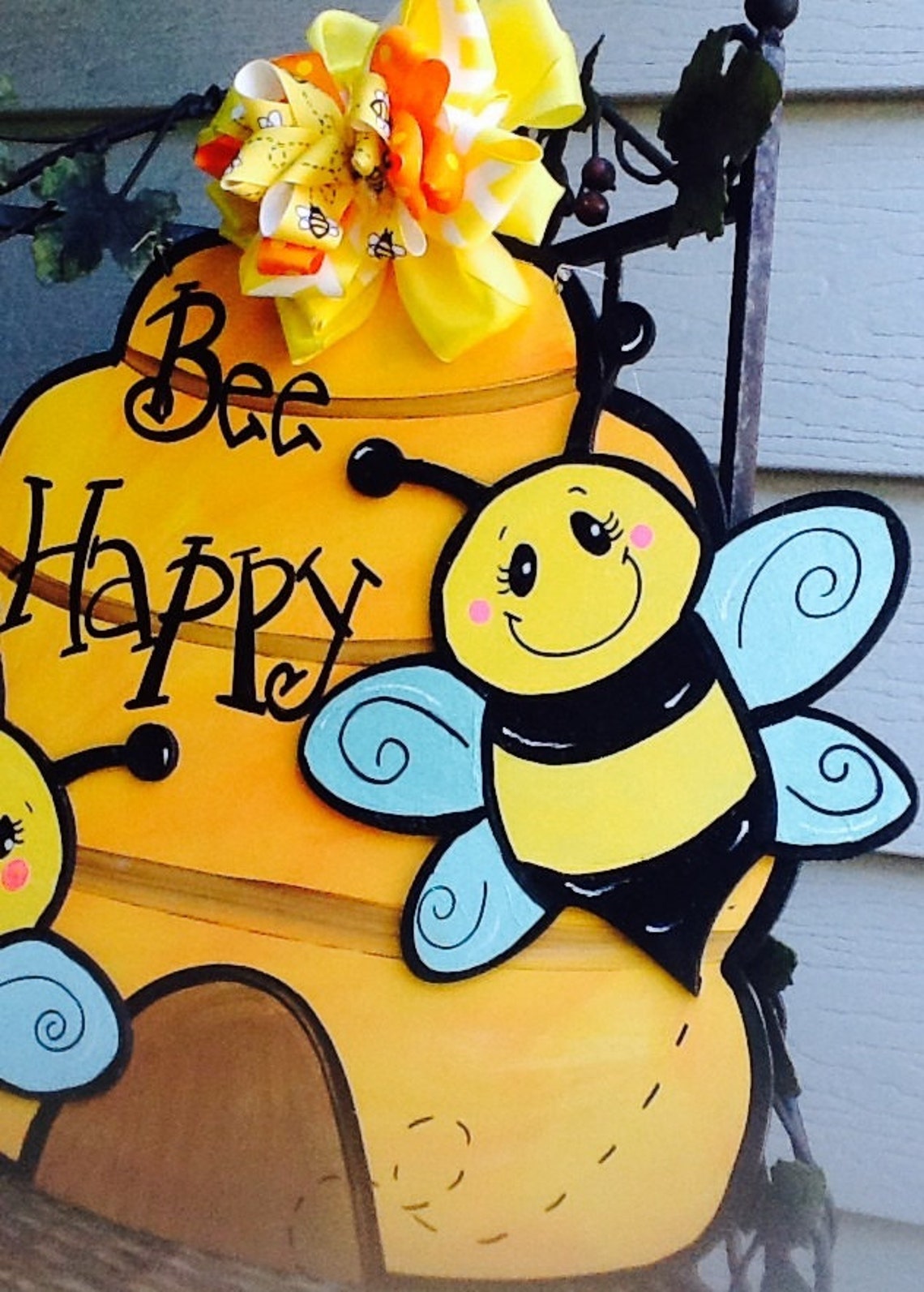 Bee door sign bumble bee door sign beehive door sign bee | Etsy