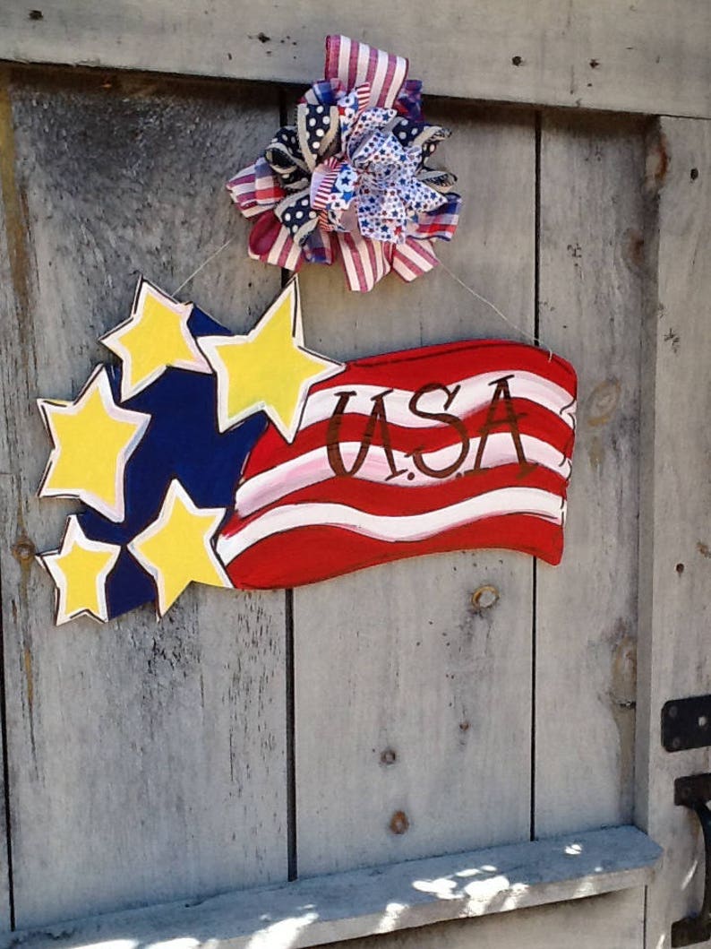 Patriotic Door Sign, Patriotic Door Hanger, 4th of July Sign, Uncle Sam ...