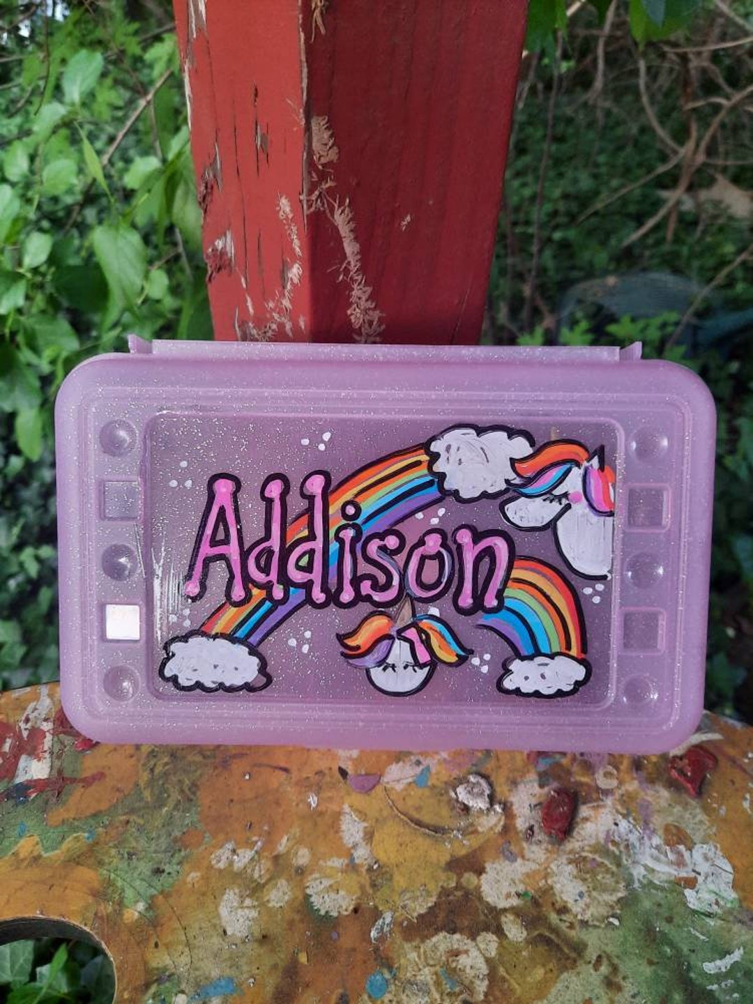 Personalized Pencil Box, Girl Pencil Box, School Supply Box, Girls Art ...