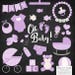 Premium Oh Baby Clipart & Vectors Set in Lavender Lavender | Etsy