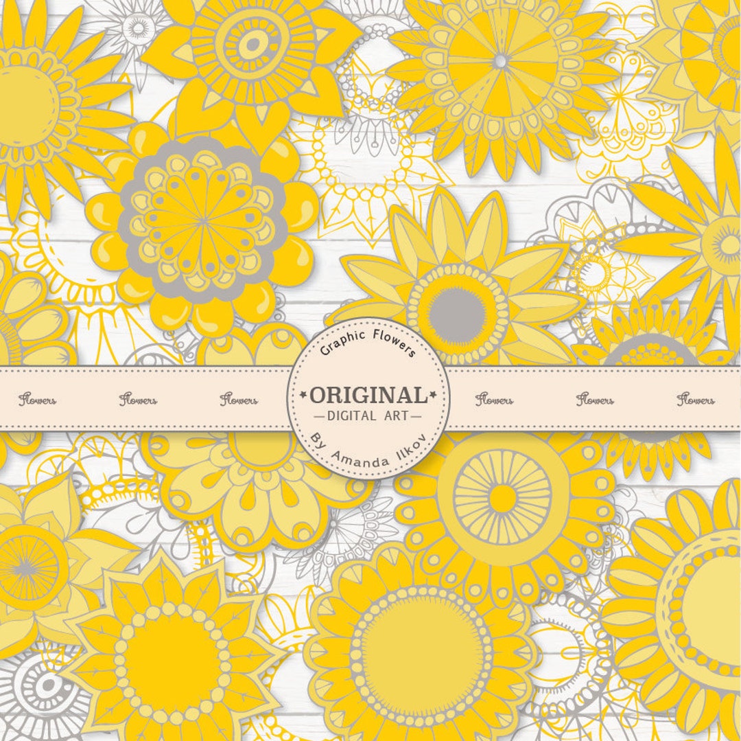 Professional Sunshine Yellow Flowers Clipart & Vectors Floral Clip Art ...