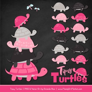 Professional Turtle Stack Clipart in Hot Pink - Turtle Clipart, Turtle ...