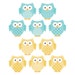 Premium Owl Clipart, Vectors & Digital Papers in Fresh Aqua and Yellow ...